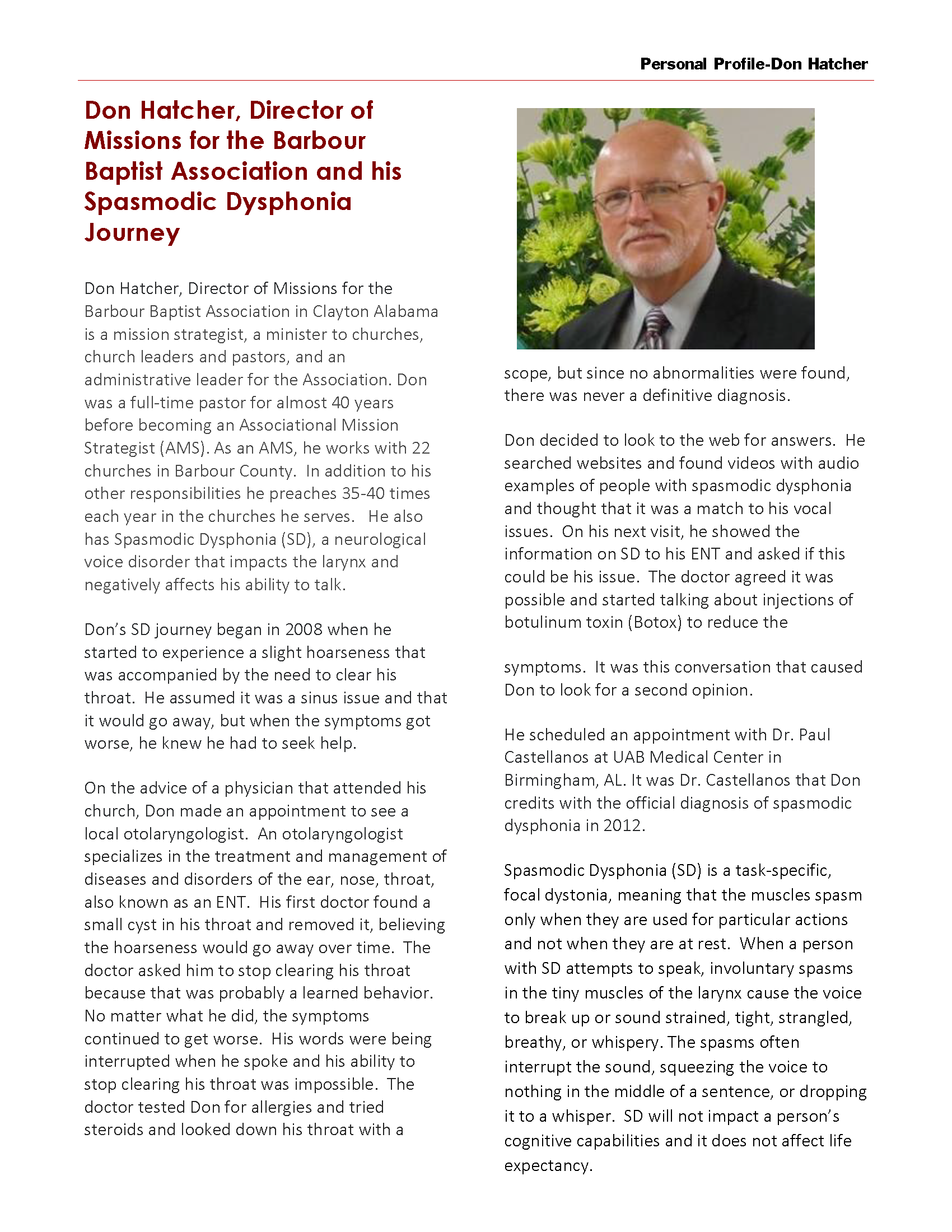 Don Hatcher – Dysphonia International